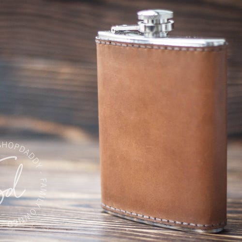 Personalized Leather Flaskcustom Flask Monogrammed - Etsy