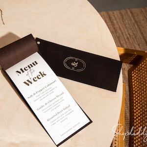 Leather Menu Cover, One Page Menu, Custom Menu Holder, Restaurant Menu ...