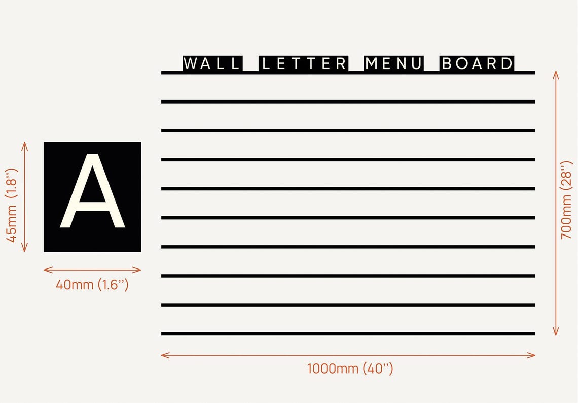Changeable Letter Board Menu: Wall Mount Metal Rail System - Etsy