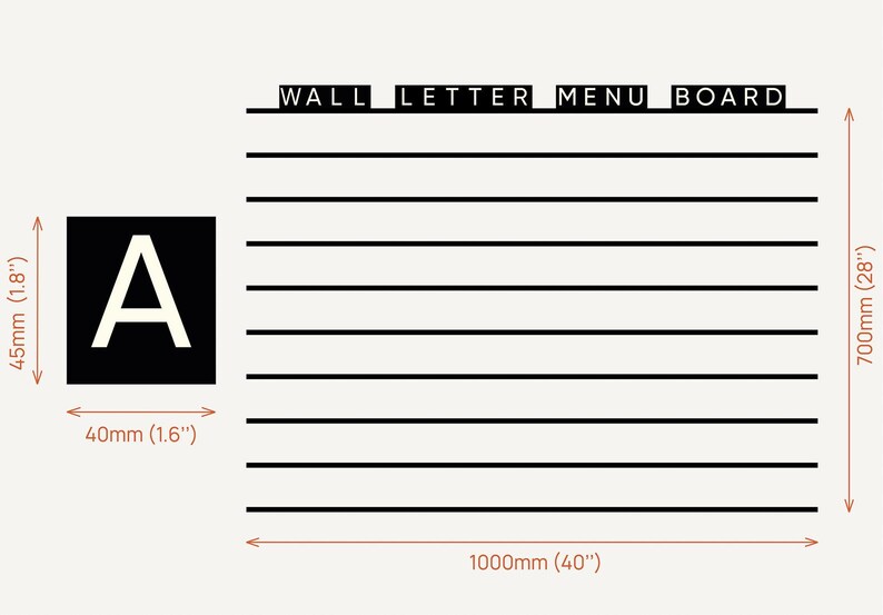Changeable Letter Board Menu: Wall Mount Metal Rail System - Etsy
