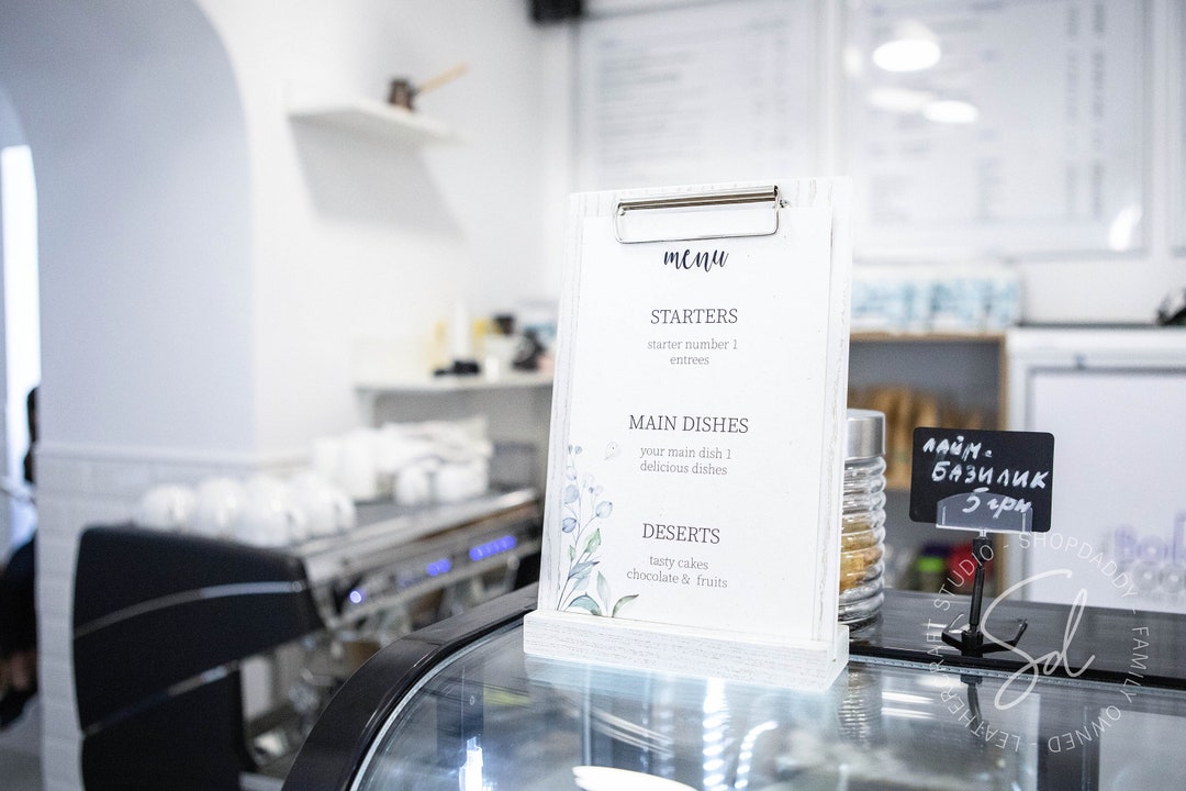 Copertine per menù con porta cartelli in legno, porta menù da tavolo ...