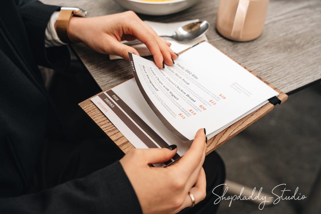 Custom Wooden Menu Holder With Logo, Personalized Wooden Menu Board for ...