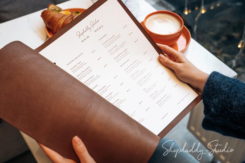 Leather Menu Cover: Custom Menu Folder With Debossed Logo for ...