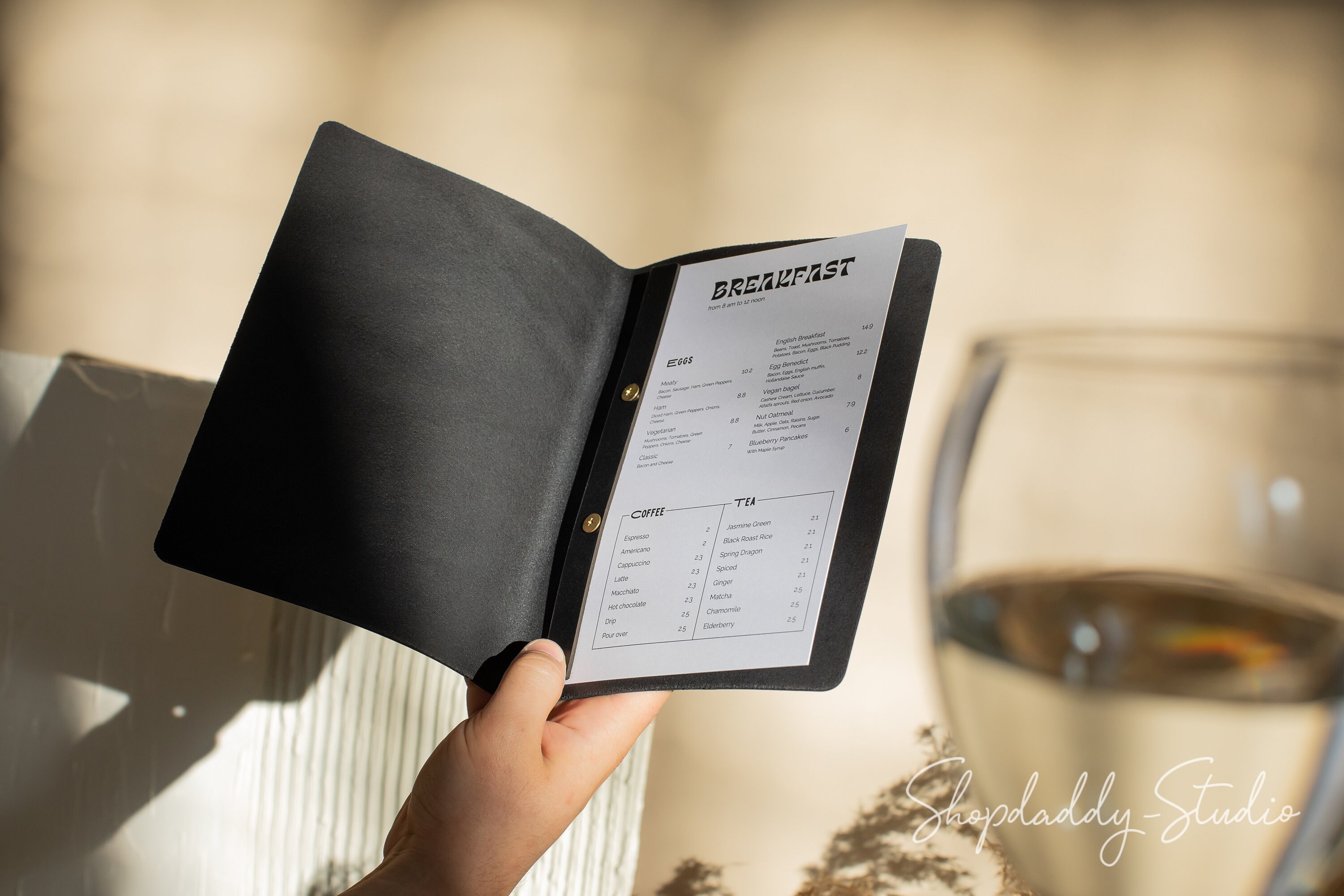 Custom Leather Menu Cover: Restaurant Menu Folder With Personalized ...