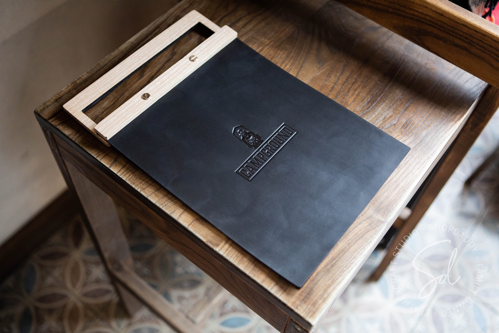 Leather Restaurant Menu Covers Wooden Menu Holder Cafe Bar - Etsy