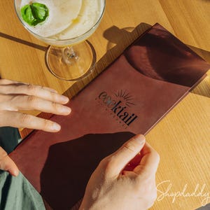 Leather Menu Cover: Personalized Menu Booklet for Restaurant, Cafe ...
