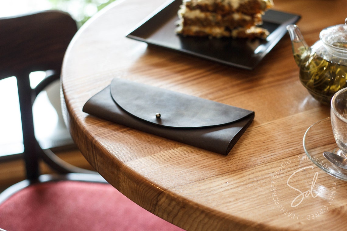 Custom Leather Receipt Holder Cafe Bar Check Holder | Etsy