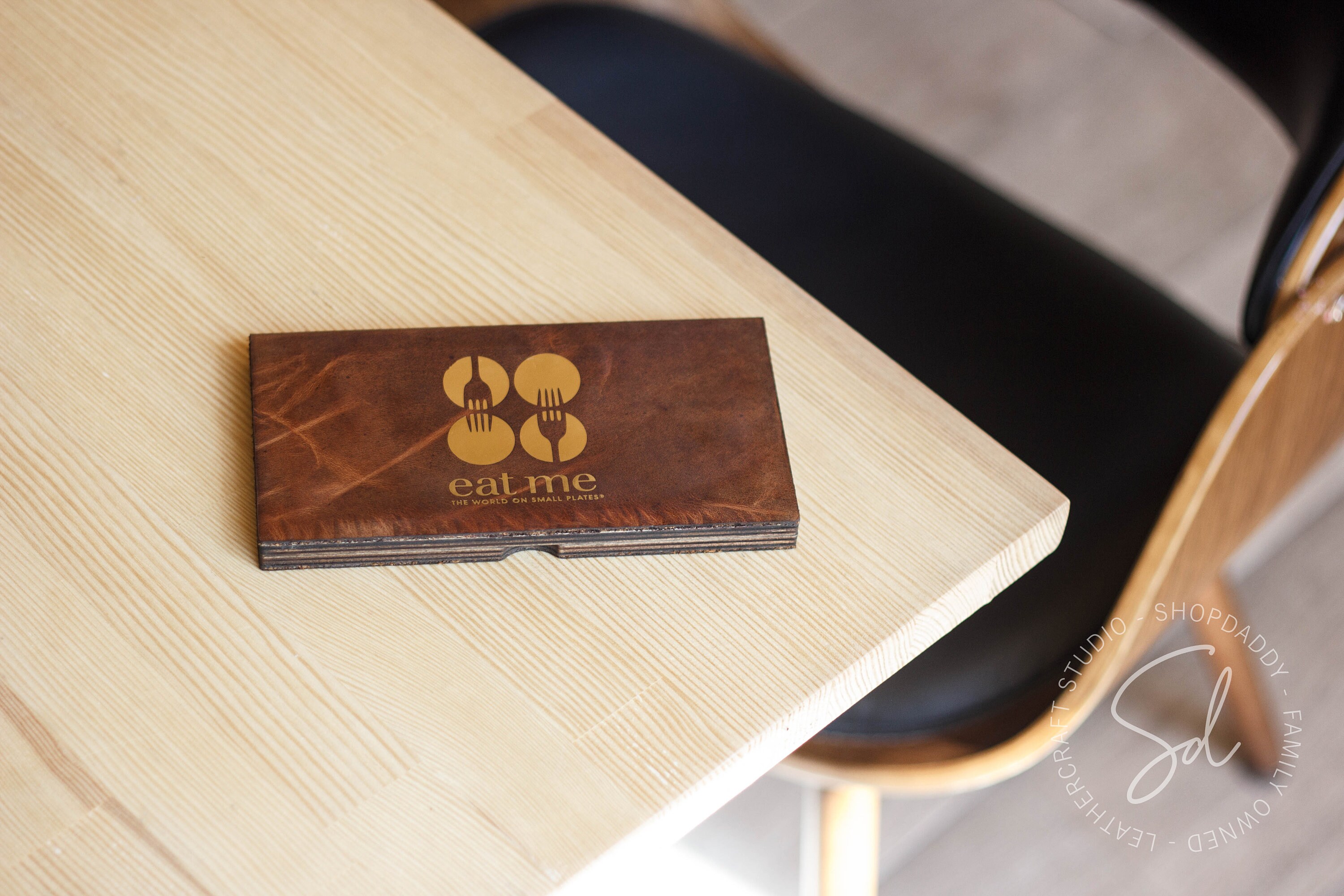 Leather Check Presenter Wooden Box Check Holder Restaurant - Etsy