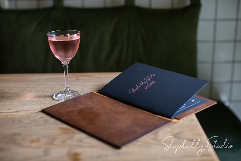 Customizable Menu Cover: Restaurant Menu Holder With Double Leather - Etsy