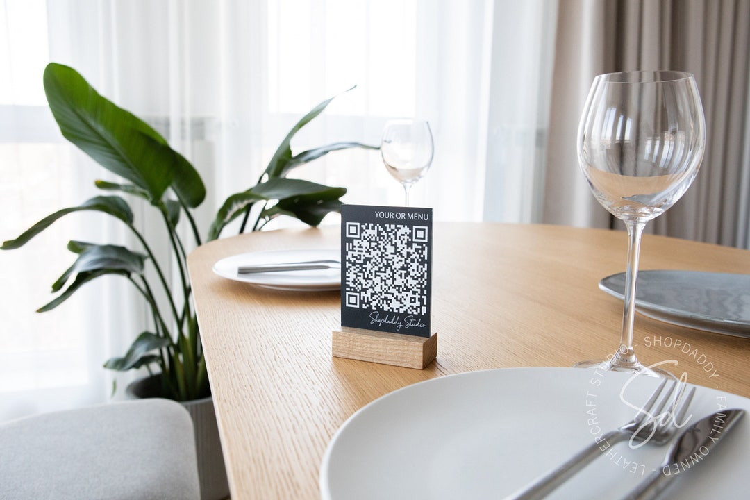 Wooden QR Code Sign, Qr Code Menu Set, Scan to Pay Sign, Restaurant ...