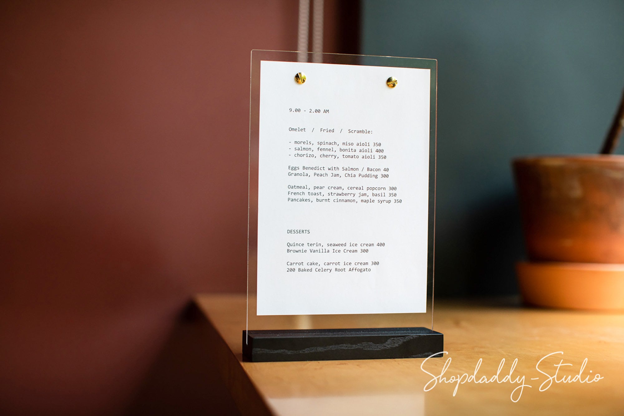 Menu Holder Acrylic Sign Holder Wooden Clipboard Menu Stand - Etsy ...