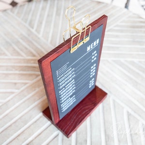 Custom Table Tent for Restaurant, Wooden Table Top Display Stand ...