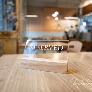 Personalized Acrylic Reserved Table Top Stand - Perfect for Restaurant ...