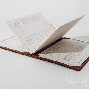 Custom Leather Menu Cover: Restaurant Menu Book With Elastic Band - Etsy