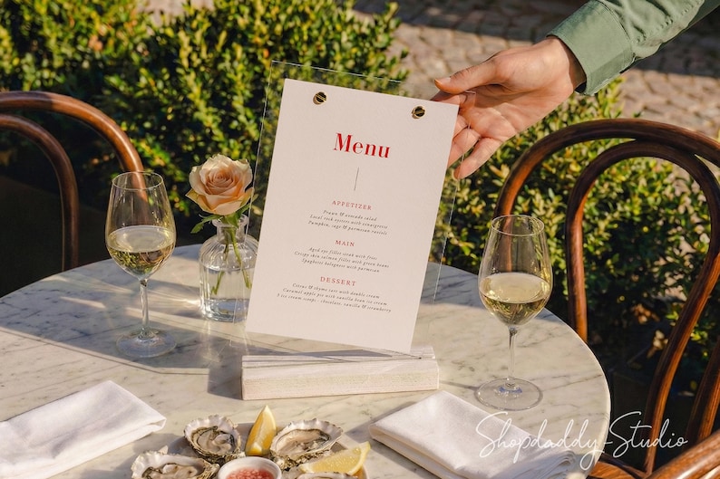 Acrylic Table Stand: Wedding Restaurant Table Talker for Menu & Number ...