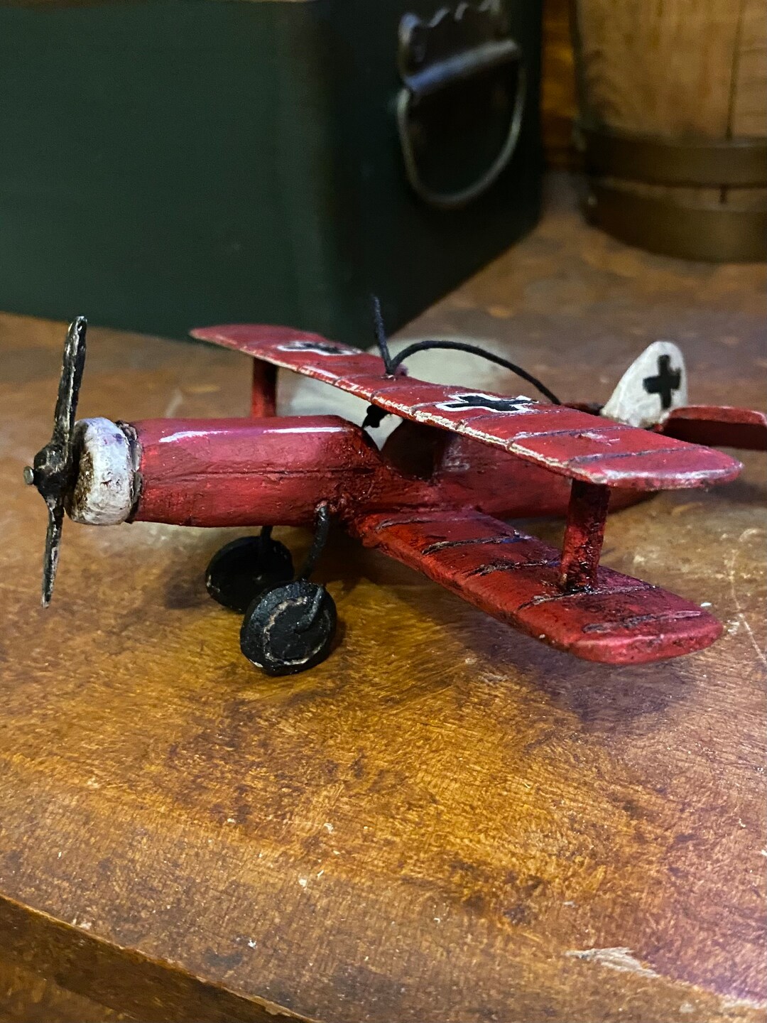 Hand Carved Red Baron Plane - Etsy