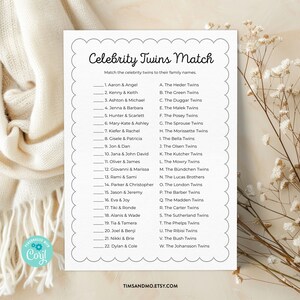 Celebrity Twins Game, Celebrity Sibling Match Game, Minimalist Baby ...