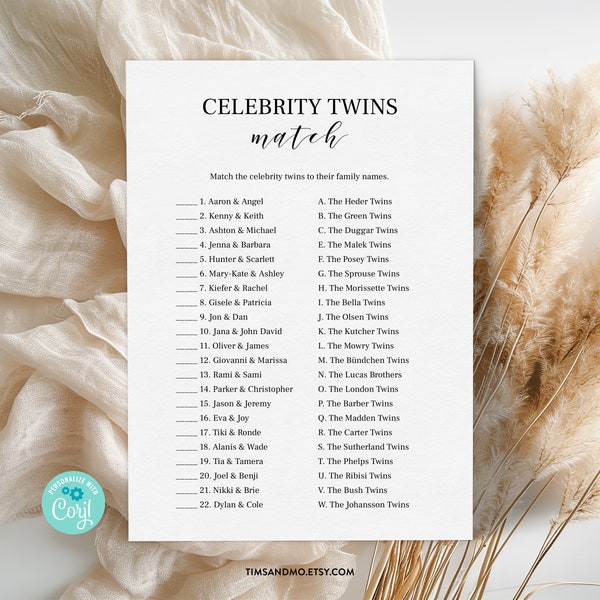 Celebrity Match Game - Etsy