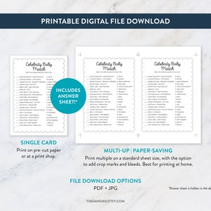 Celebrity Baby Name Game, Celebrity Baby Match Game, Minimalist Baby ...