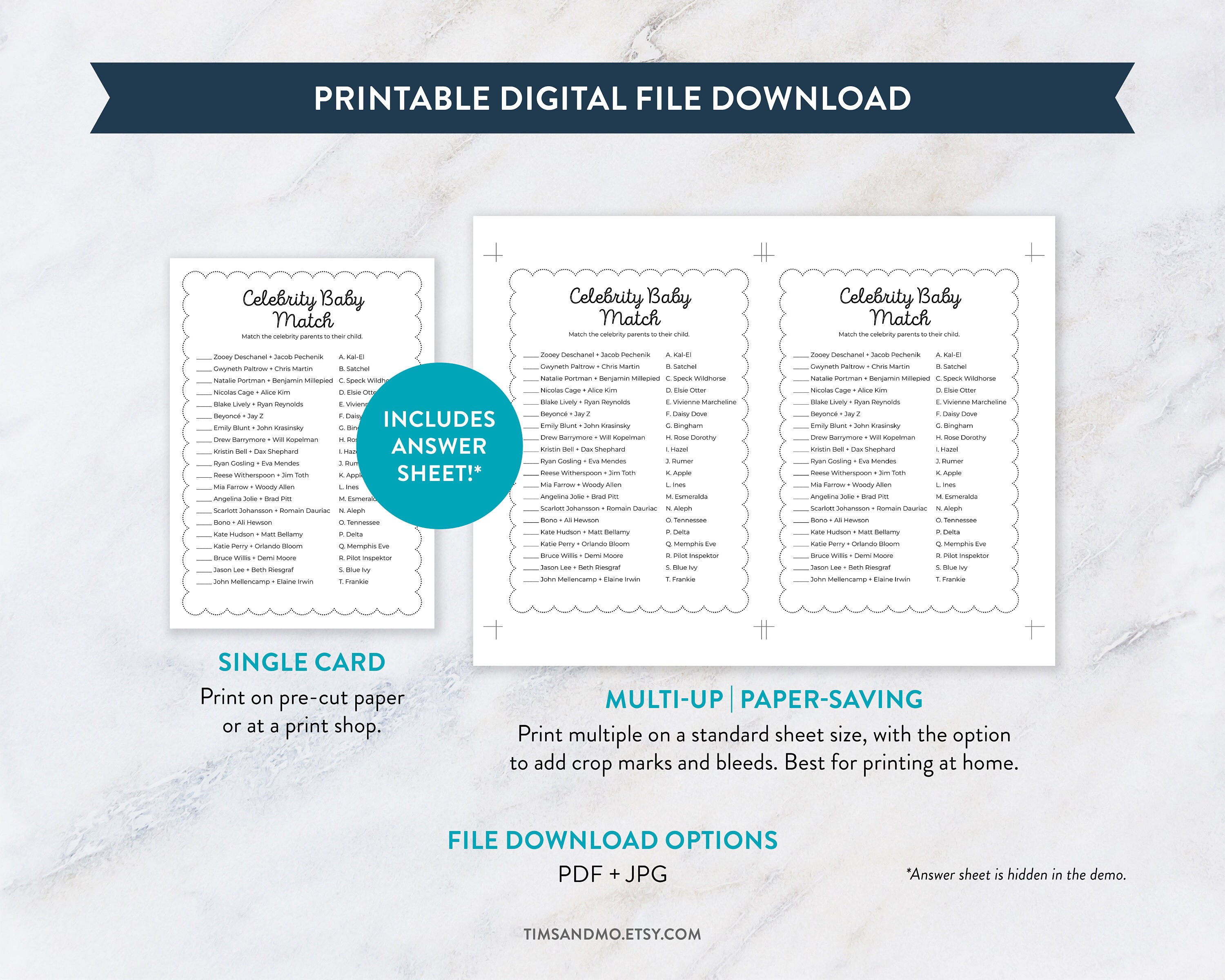 Celebrity Baby Name Game, Celebrity Baby Match Game, Minimalist Baby ...