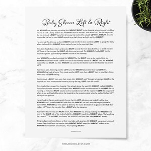 Baby Shower Left & Right Game Left Right Baby Shower Game | Etsy