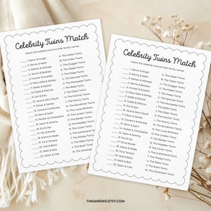 Celebrity Twins Game, Celebrity Sibling Match Game, Minimalist Baby ...