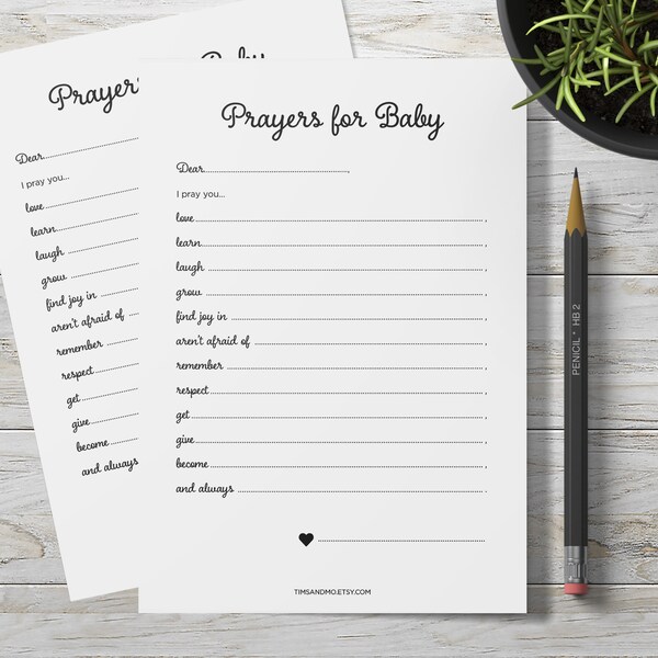 Prayers for Baby Shower - Etsy
