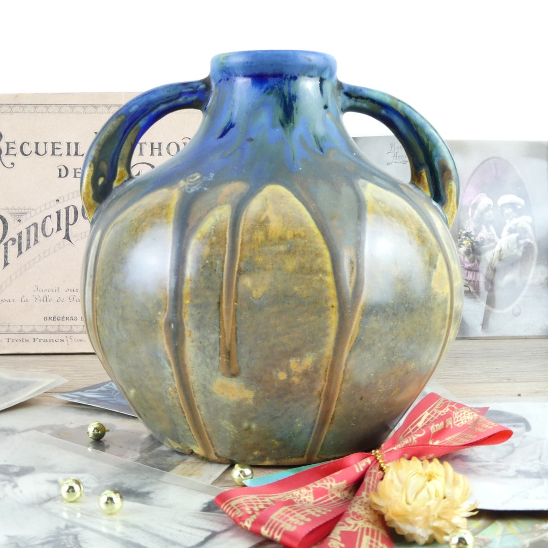 Antique French Jug Art Nouveau Méténier Vintage Jug French Ceramic Art ...