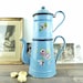 Blue Enamelled Coffee Maker, Large Double Decor Coffee Maker of Vintage ...