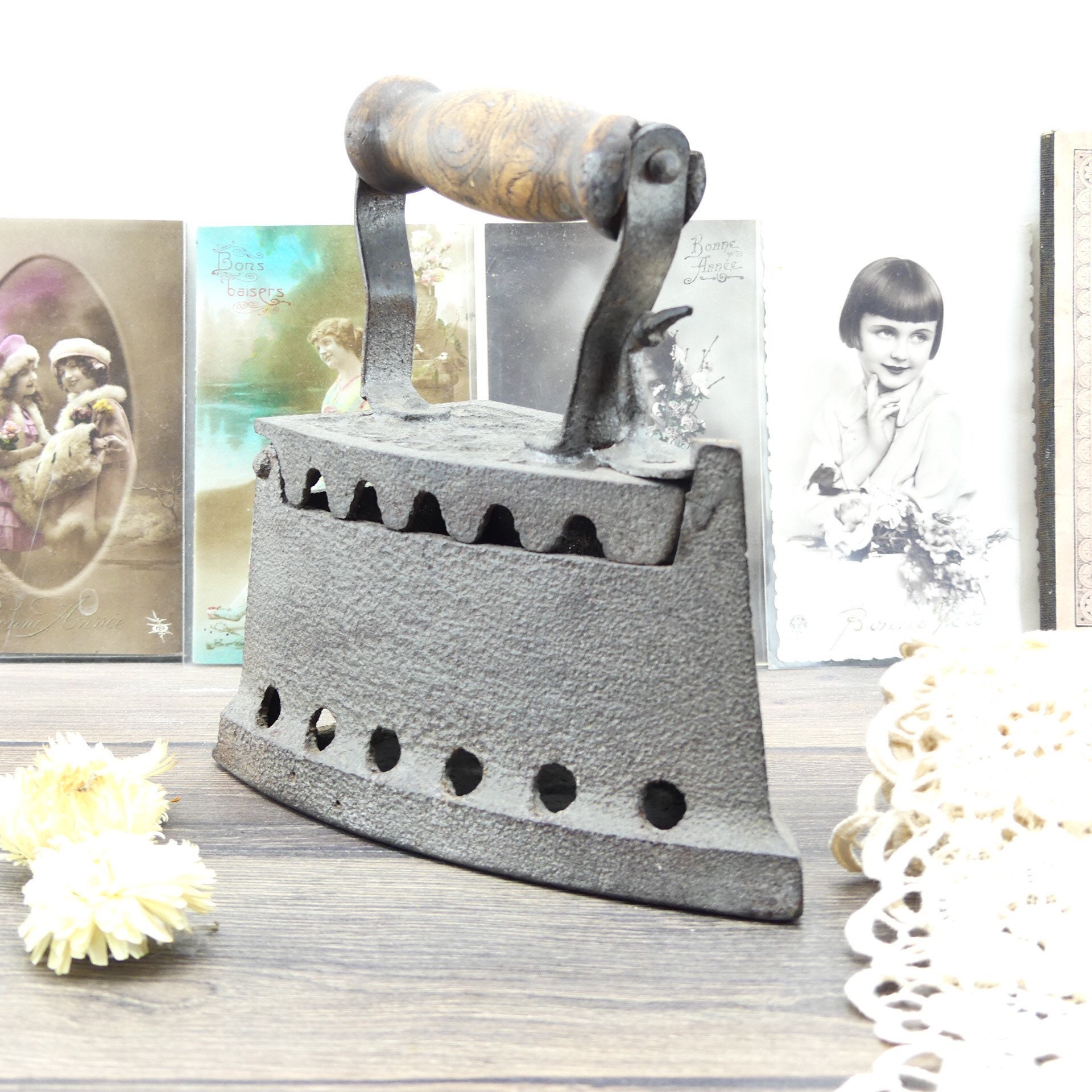 Iron french cast iron antique french decor shabby chic vintage 19th century
