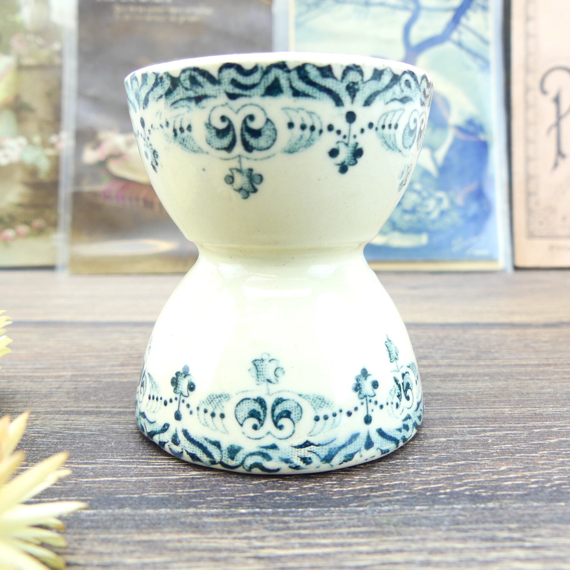 Egg cups 19th century - egg cup - blue birds - french - old egg cups ...