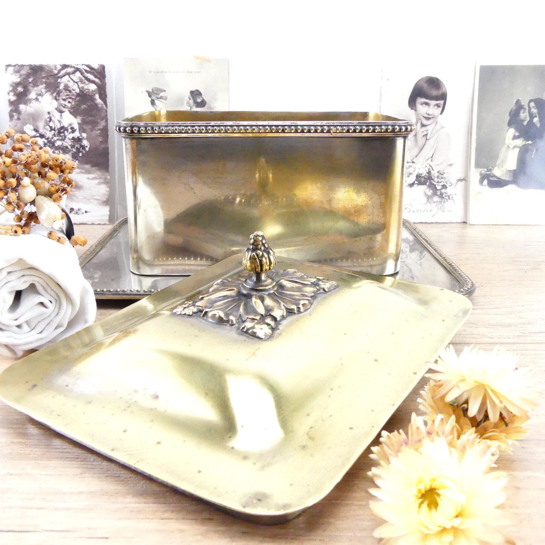 Silver metal cookie box-old biscuit box-19th century box-chic-luxury ...