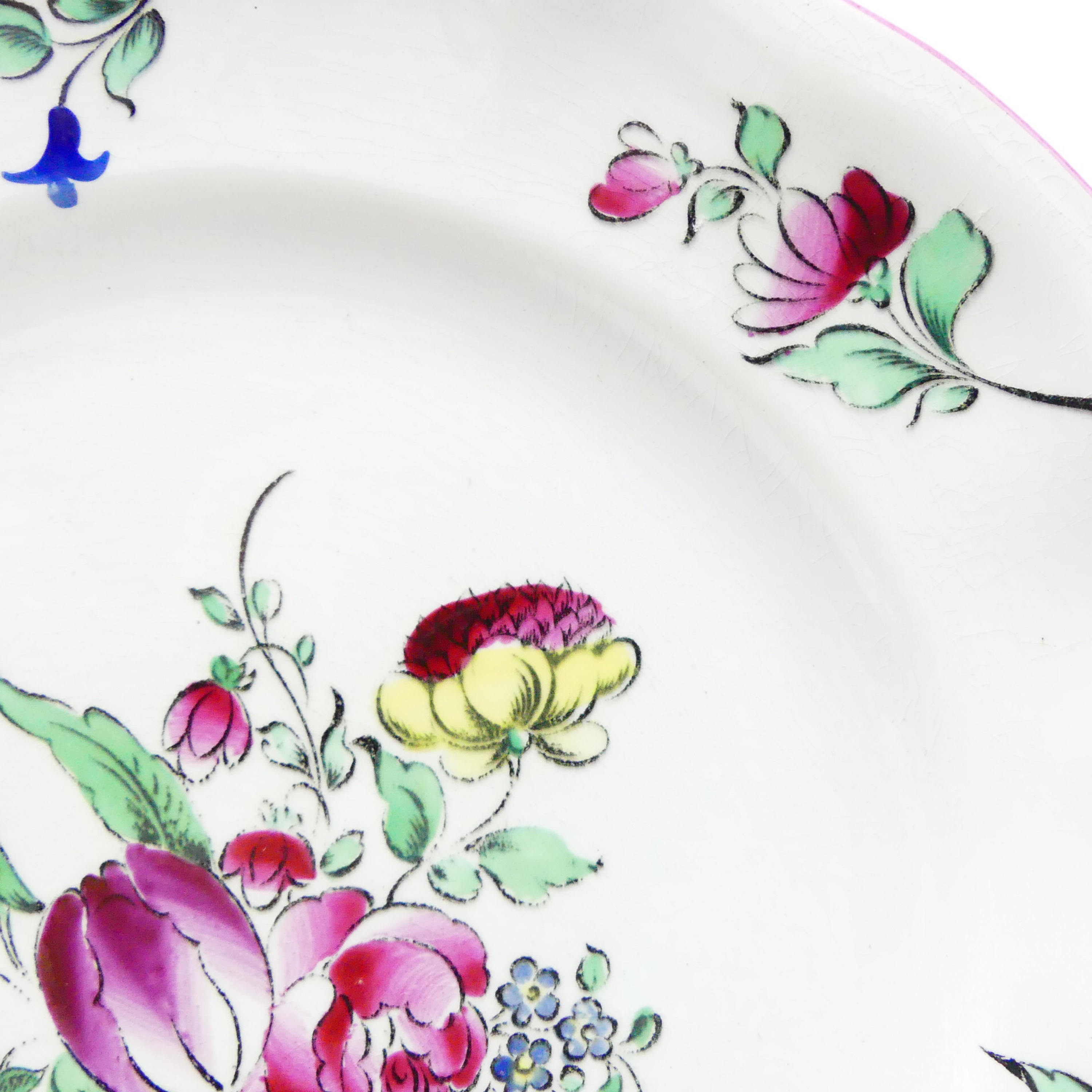 French plate - plate Luneville - flowers - flowers - 19th century plate ...