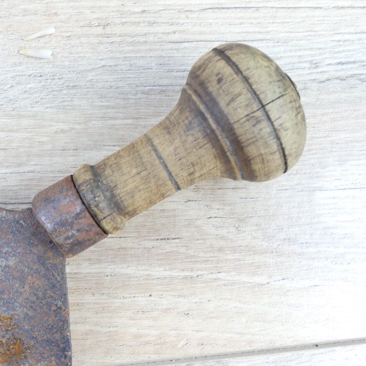 Wooden and metal kitchen chopper, herb chopper, old rustic large ...