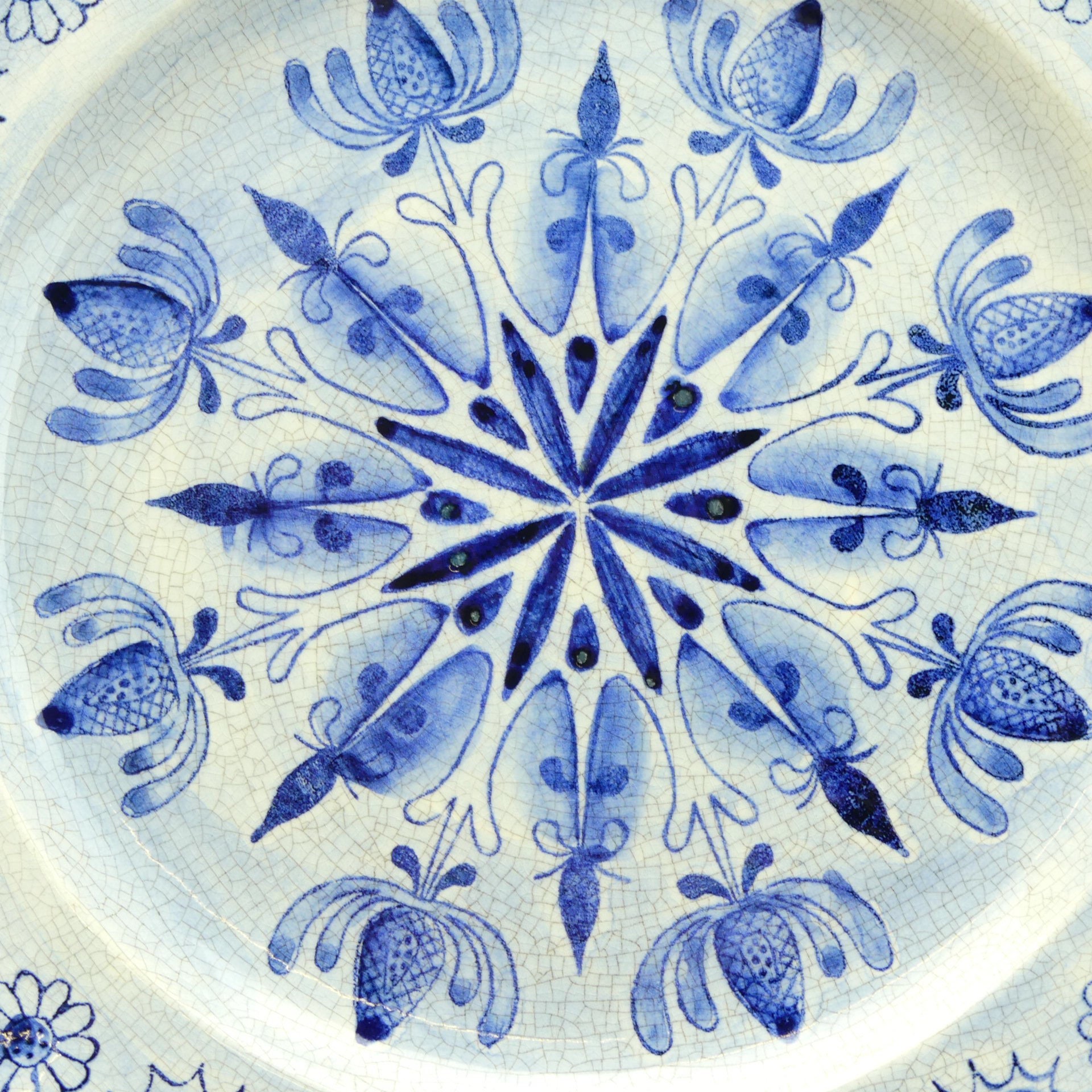 French plate - wall plate - old plate - Almi - French faience - blue ...