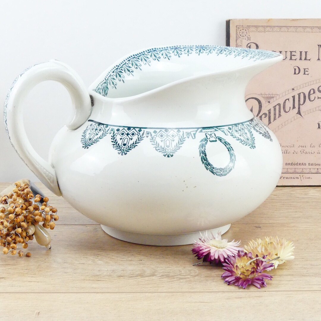 French Toilet Broc 19th Century, Bathroom Pitcher Old Blue Décor - Etsy