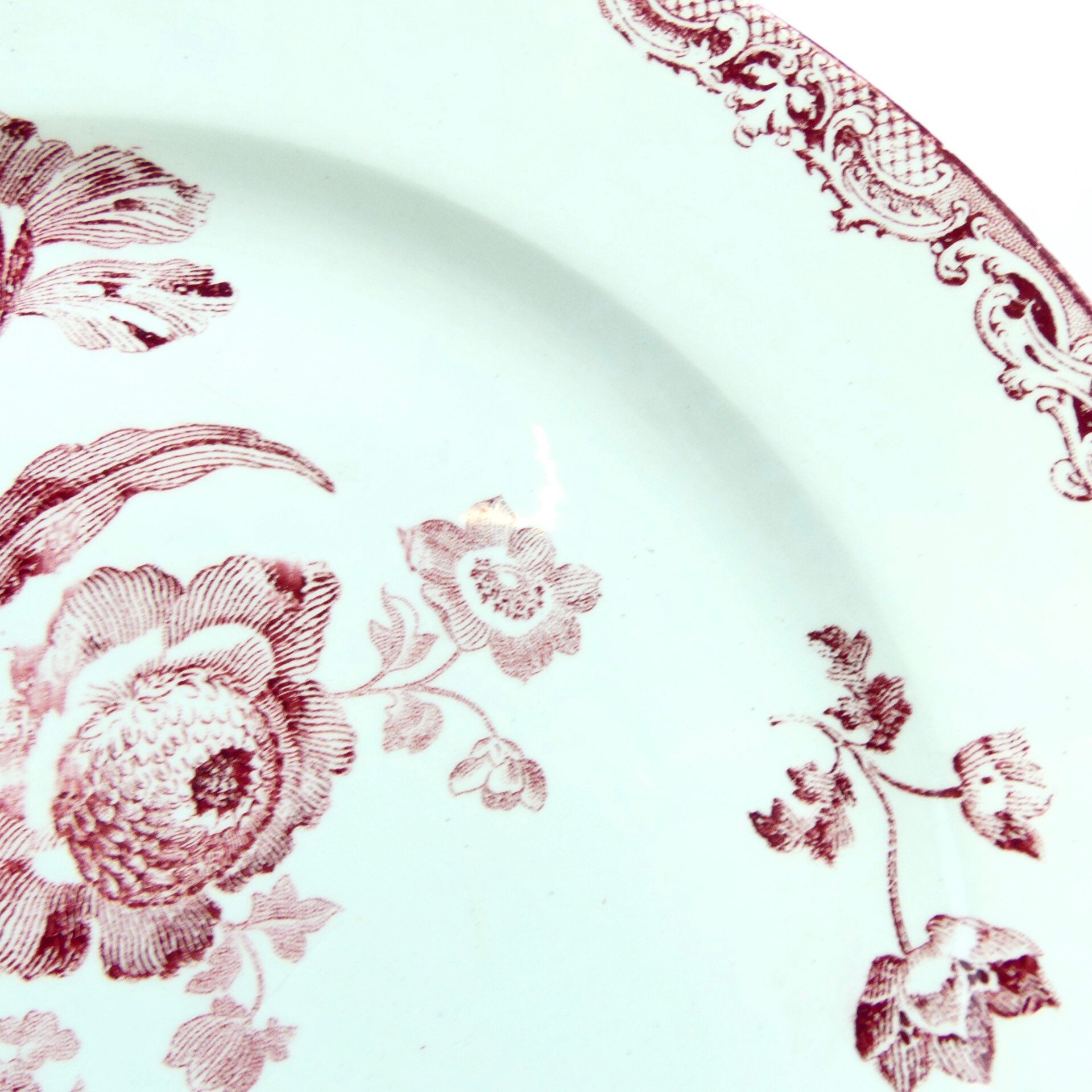 Old Plate - Plate - Pink Plate - French Plate Sarreguemines Fontanges ...