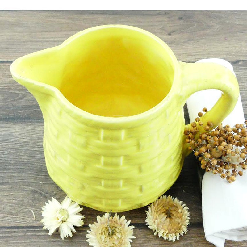 Vintage french pitcher - Antique jug - French Wicker Porcelain Jug ...