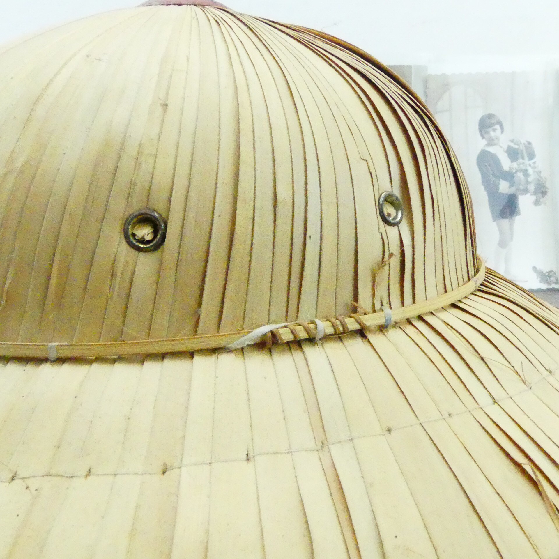 Colonial Hat big hat old bamboo, colonial cottage French country French