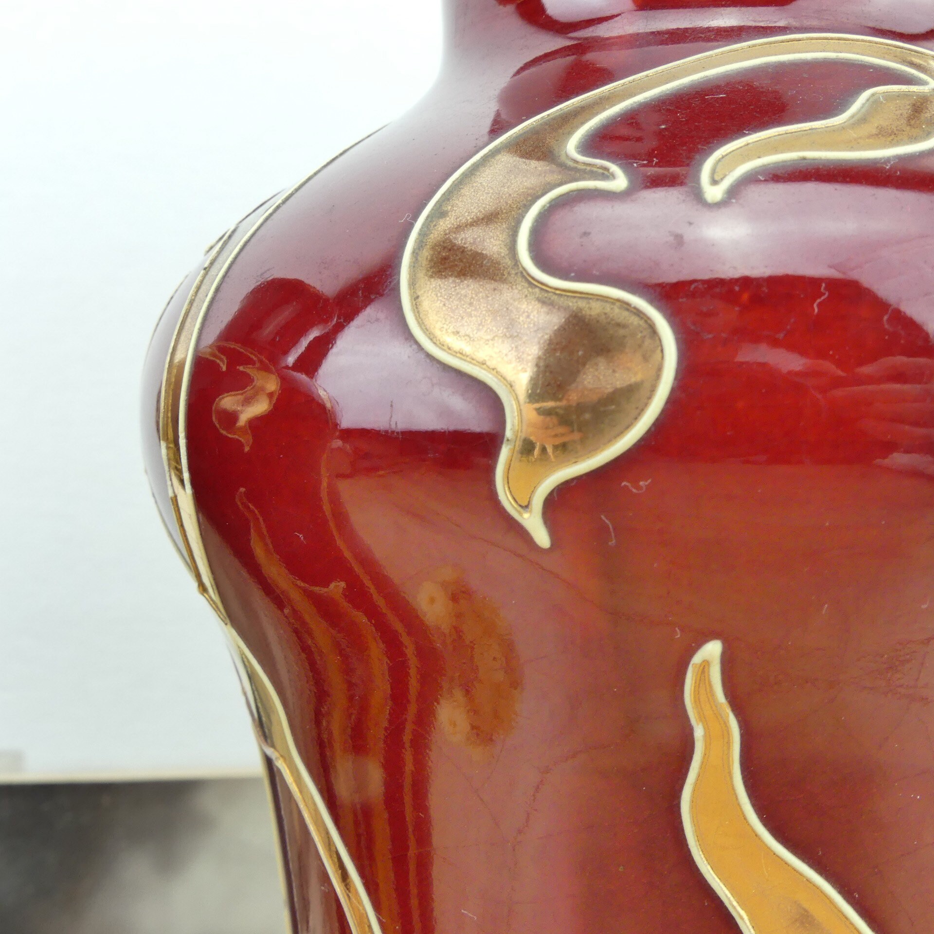 Red vases, vases Art nouveau red vases Sarreguemines french vintage ...