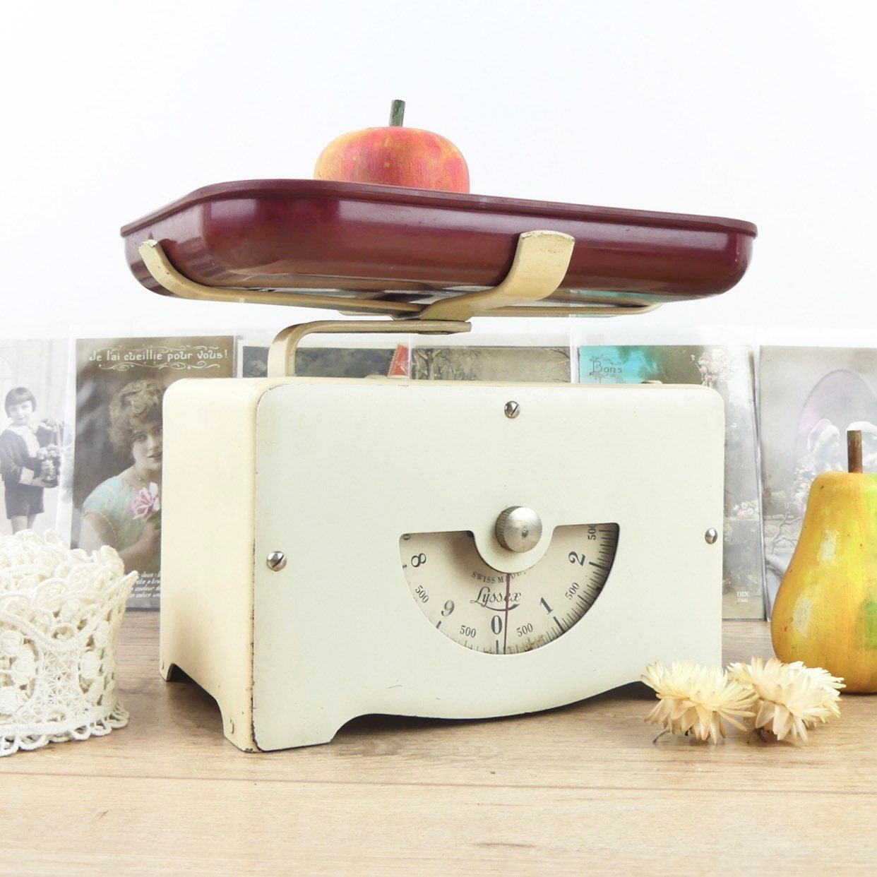 1950 Lyssex vintage kitchen scale, former square kitchen scale, shabby ...