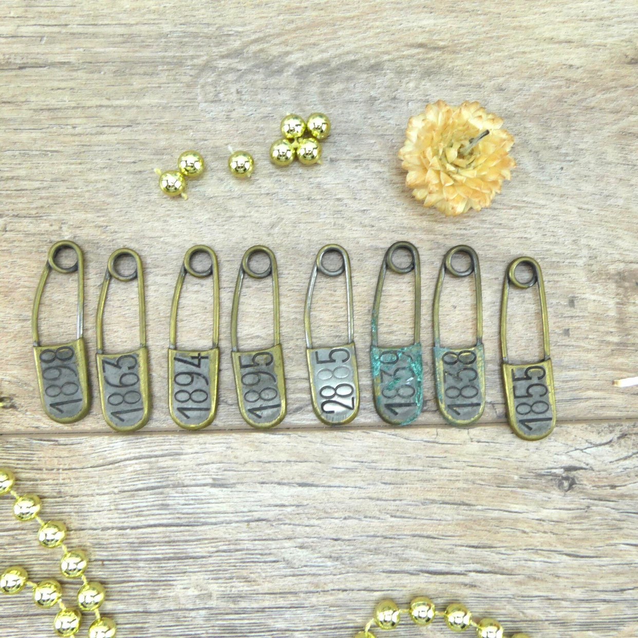 Dry cleaner nanny pins, large numbered vintage nanny pins, old pins