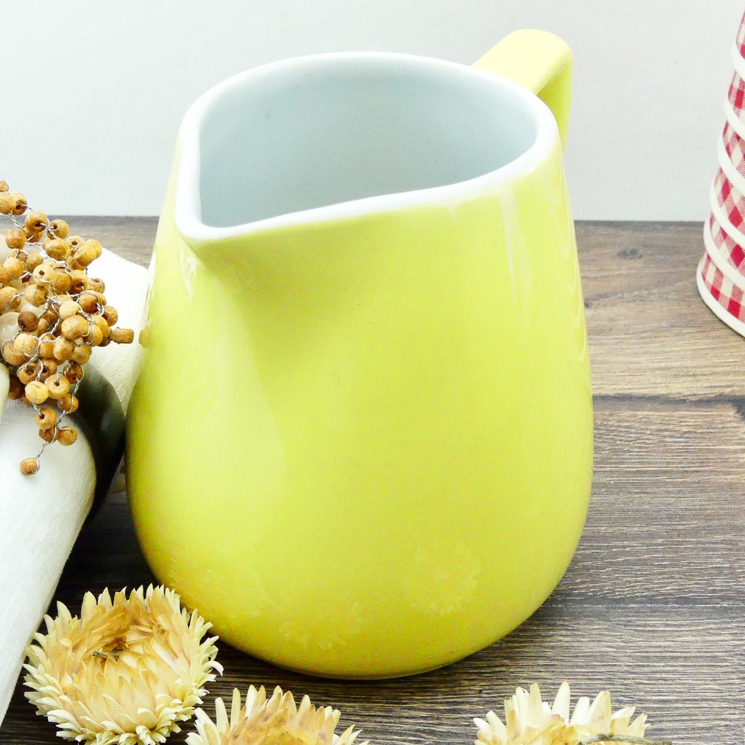 Yellow pitcher 1950 1960 - Yellow pitcher - Yellow carafe - Old carafe ...