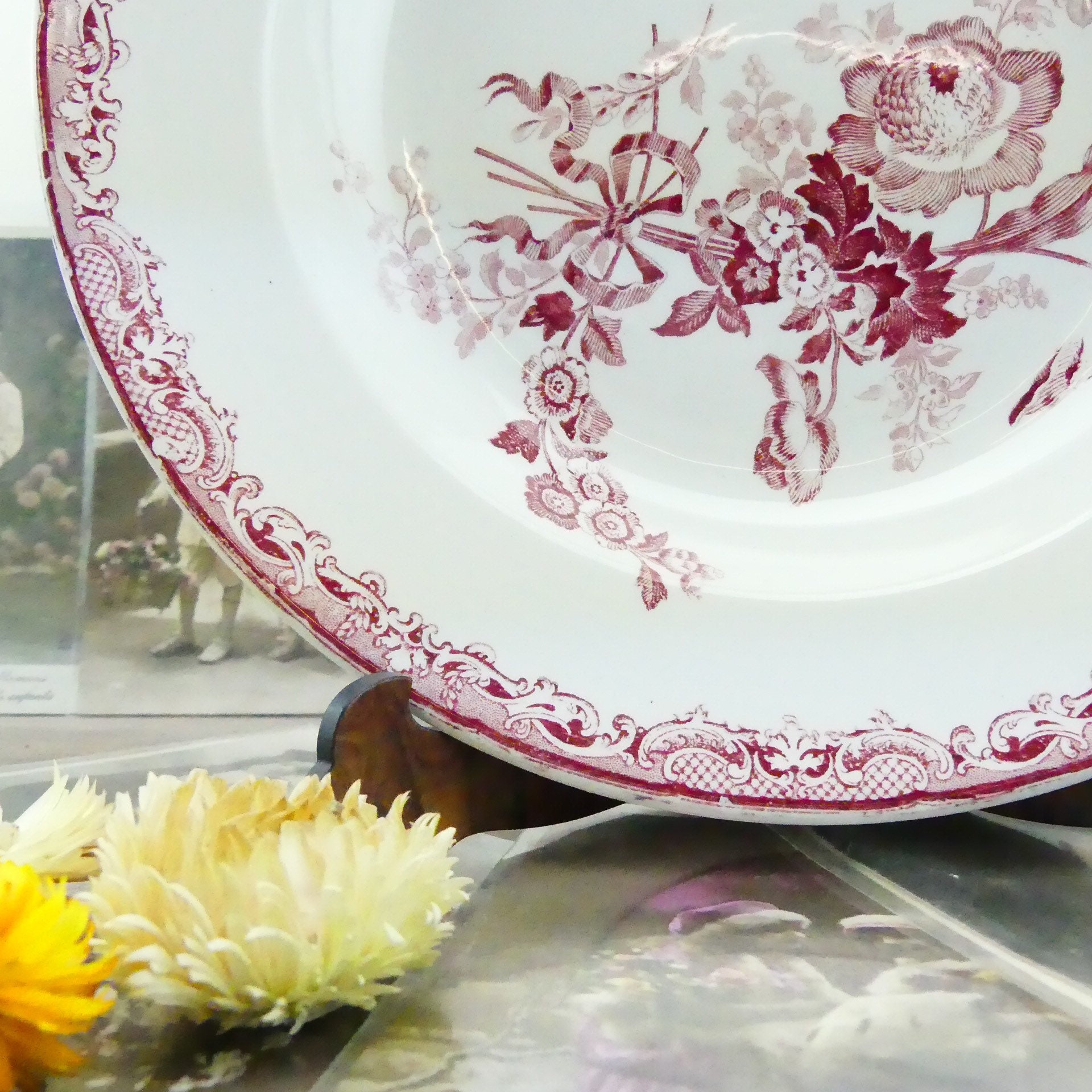 Antique plate - soup - salad plate - plate plate French Sarreguemines ...