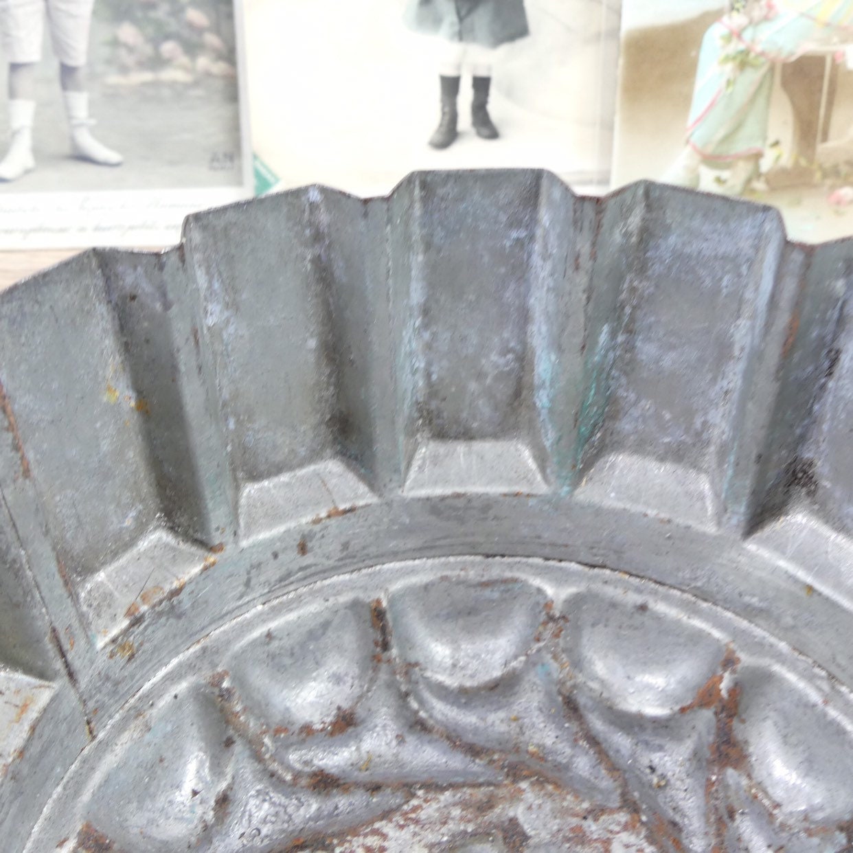 Old ice mold, large sheet metal mould, vintage shabby chic mold