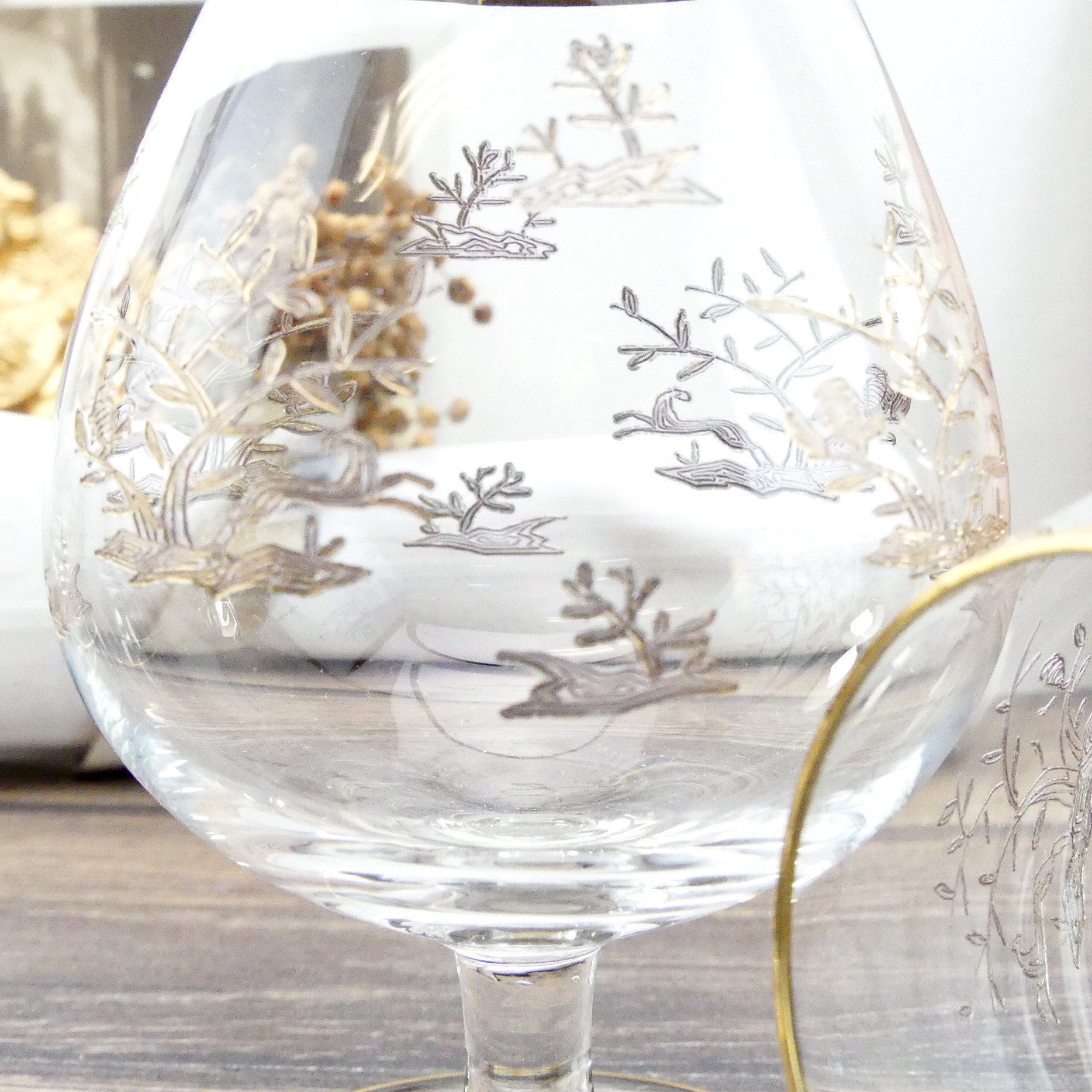 Crystal glasses - Crystal cognac snifter - Crystal gold - Brandy ...