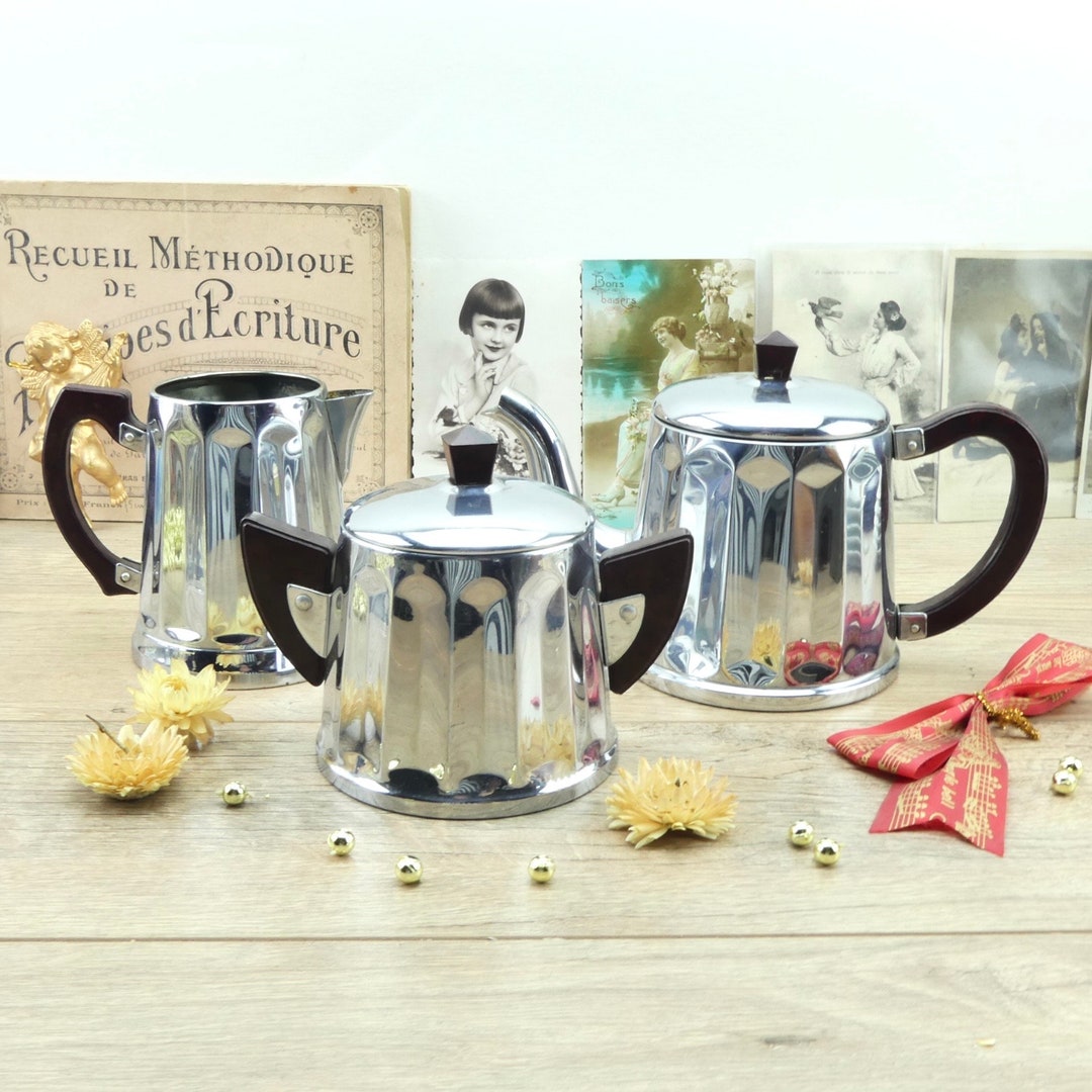 Coffee Set - Art Deco Style - Metal Coffee Pot - Design - Milk Jug ...