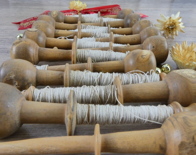 Wooden Bobbins With Lace, Spindle for Weaving - Cotton Bobbins - Spools ...