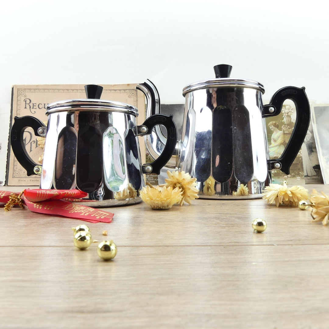 Coffee Set - Art Deco Style - Metal Coffee Pot - Design - Milk Jug ...