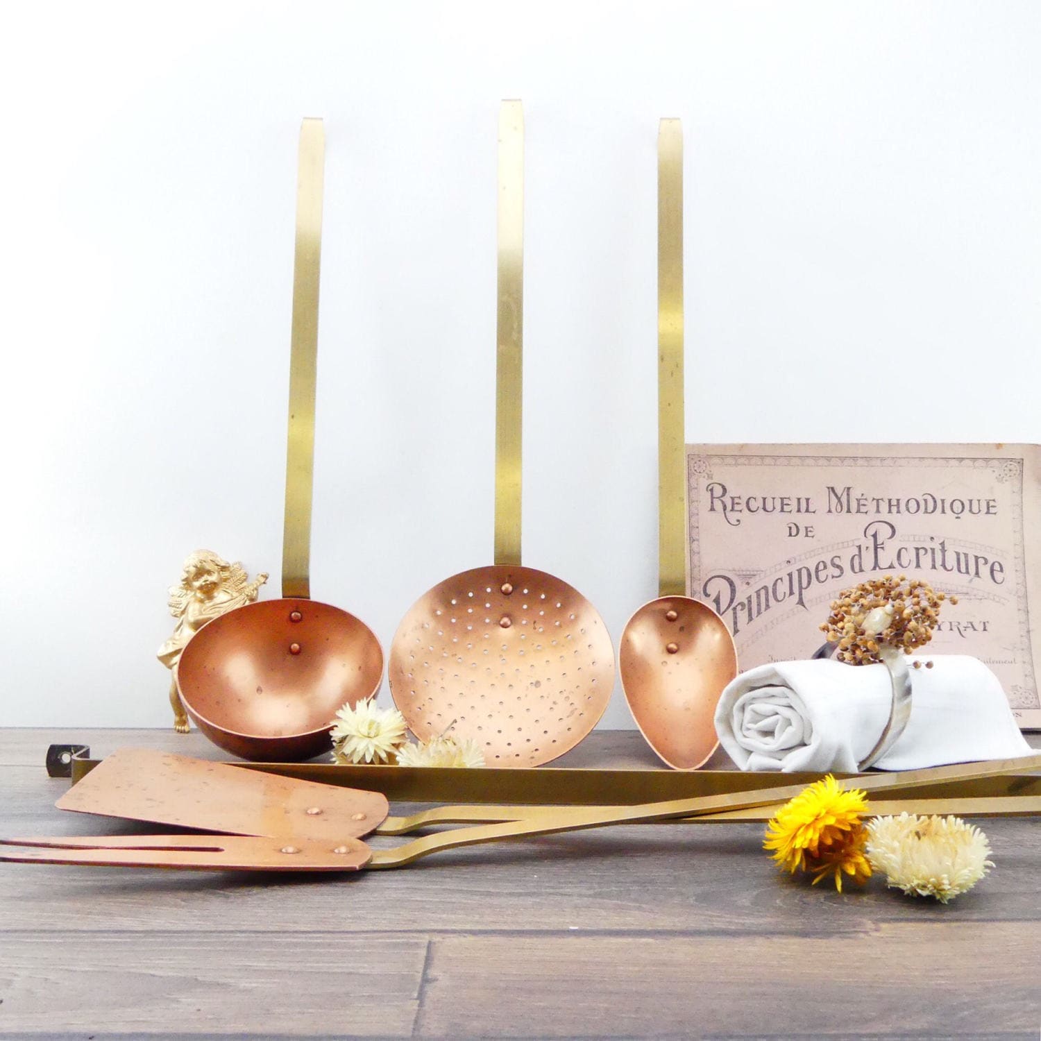 Kitchen ustensils - Copper ladle - Large copper spoon - Copper and ...